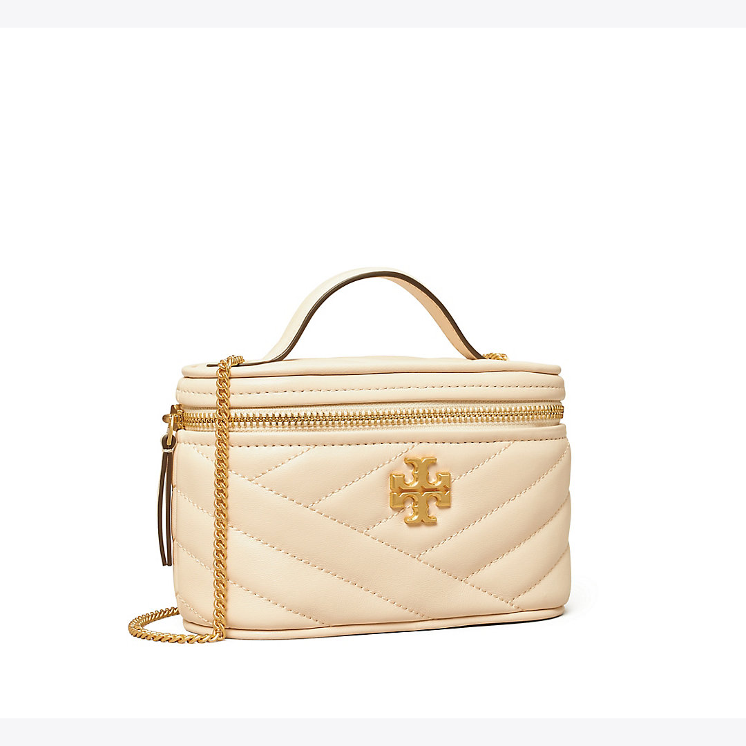 Tory Burch Kira Chevron Mini Vanity Case - New Cream | Editorialist